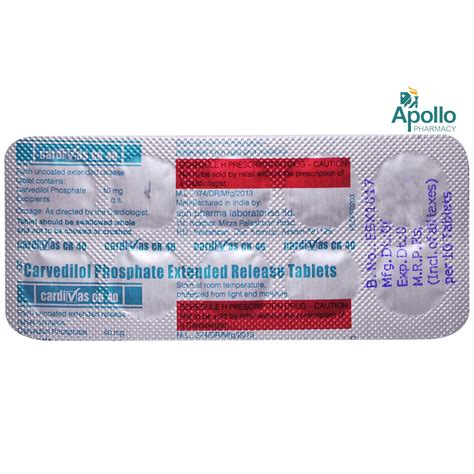 Cardivas Cr 40mg Tablet Price Uses Side Effects Composition Apollo