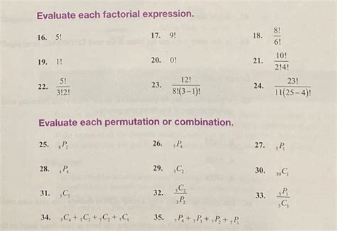 Solved Evaluate Each Factorial Expression 16 5 17 9 Chegg