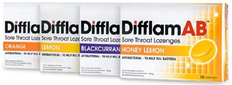DIFFLAM AB Sore Throat Lozenges S Orange Lemon Honey Lemon Blackcurrant Lazada
