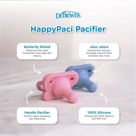 Jual Dr Browns Happy Paci One Piece Silicone Pacifier Kompeng