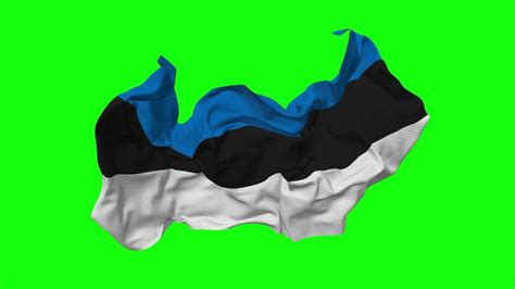 Estonia Flag Seamless Looping Flying In Wind Looped Bump Texture Cloth Waving Slow Motion