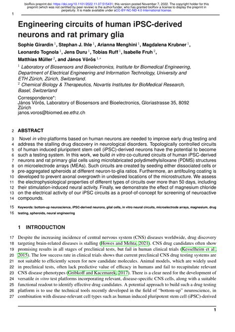Pdf Engineering Circuits Of Human Ipsc Derived Neurons And Rat