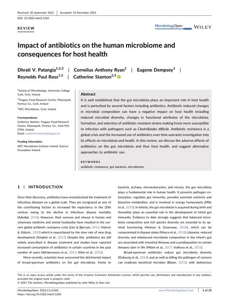 Pdf Impact Of Antibiotics On The Human Microbiome And Consequences
