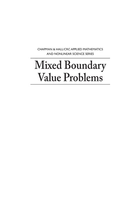Solutions For Mixed Boundary Value Problems 1st By Dean G Duffy Book Solutions Numerade