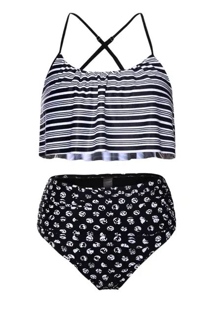 Linvme 2018 Woman Swimwear Bikini Set Women Ruffles Swimsuit Slip