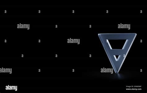 3d Rendering Of Frosted Glass Symbol Of Earth Symbol Triangle Isolated