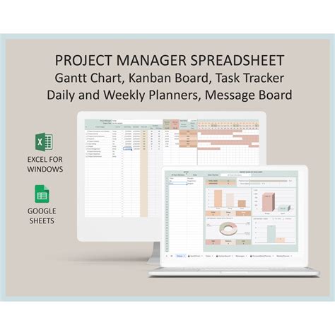 Project Planner Gantt Chart Project Management Template Project