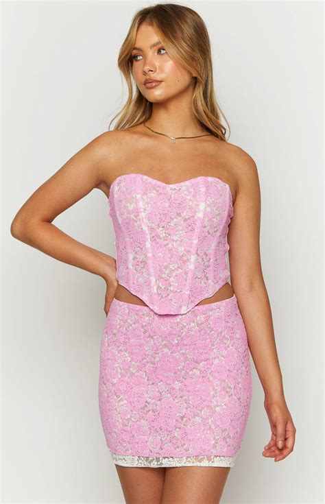 Jem Pink Lace Corset Top Beginning Boutique Us