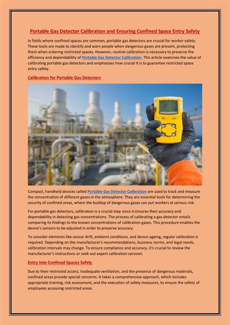 Ppt Portable Gas Detector Calibration And Ensuring Confined Space Entry Safety Powerpoint