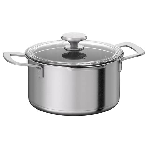 HEMKOMST Pot With Lid Stainless Steel Glass 605 131 39 IKEA