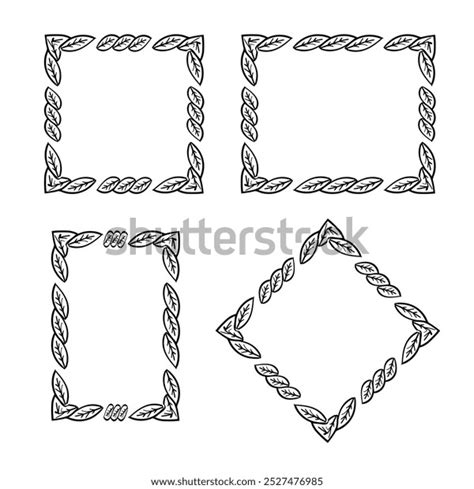 Leaf Border Frame Hand Drawn Doodle Stock Vector Royalty Free 2527476985 Shutterstock