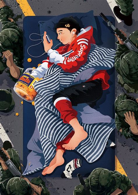 Jingoo님의이불밖은 위험해 디지털 아트 일러스트레이션 일러스트레이션 예술 영감 환경 예술