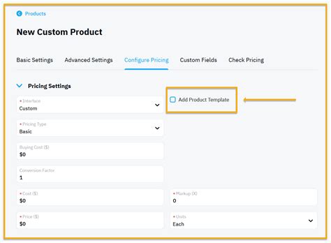 Product Templates How To Turn On A Product Template Shopvox Pro