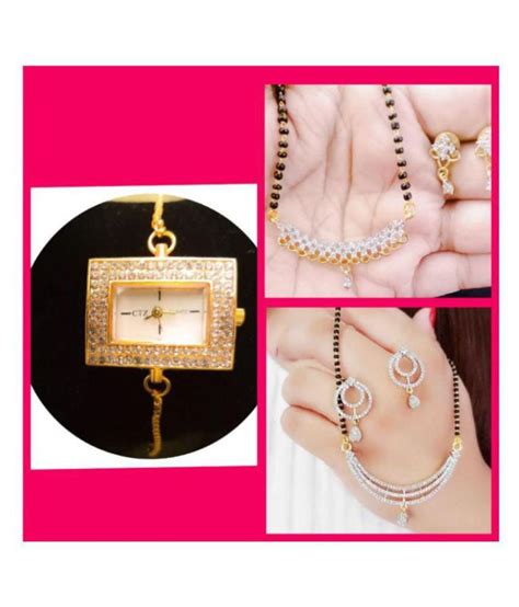 Navya Collection American Diamond Mangalsutra Set Combo Of