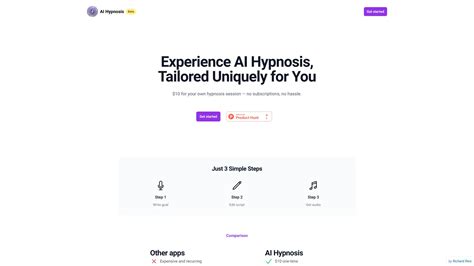 Ai Hypnosis App Latest Product Informationlatest Pricing And Options Aitoolhubnet