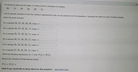 Solved Ful The Following Data Give The Ages In Years Of