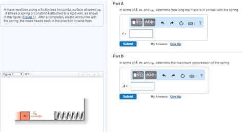 Solved A Mass M Slides Along A Frictionless Horizontal