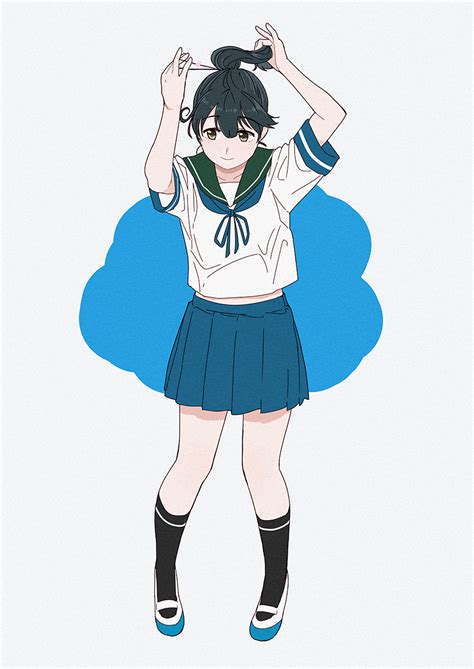 Safebooru 1girl Ahoge Alternate Hairstyle Black Hair Black Legwear