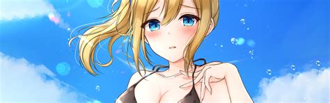 Download Wallpaper Girl Sexy Sky Long Hair Boobs Anime Beautiful