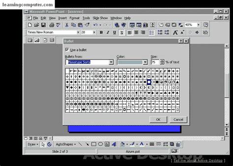 MS POWERPOINT FORMAT MENU