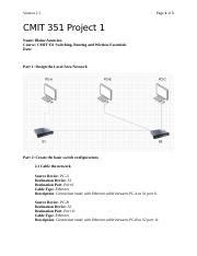 CMIT Project Network Design And Configuration Course Hero