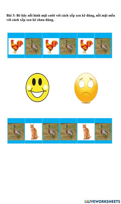 sắp xếp xen kẽ online exercise for live worksheets