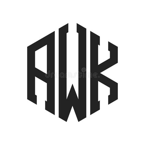 Awk Logo Design Initial Letter Awk Monogram Logo Using Hexagon Shape