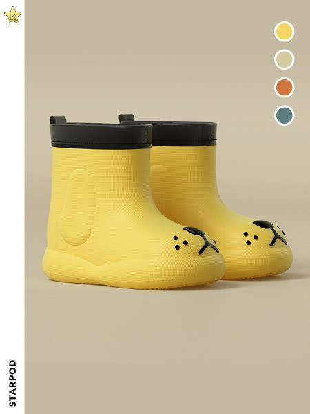 Сапоги резиновые Девочки Мальчики желтый Eva Без застёжки На любой сезон Закрытый нос Легкая