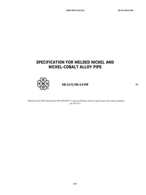 Sb 619 Asme Bpvc 2021 Sección Ii Part B Pdf Pipe Fluid