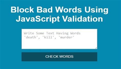 Block Bad Words Using Javascript Validation With Demo