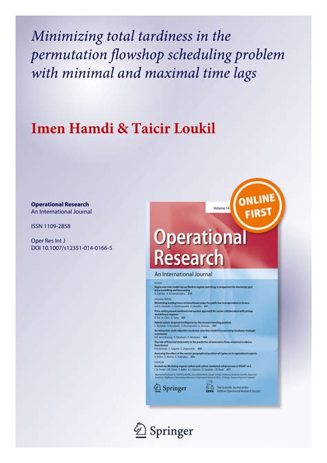 Pdf Minimizing Total Tardiness In The Permutation Flowshop Scheduling