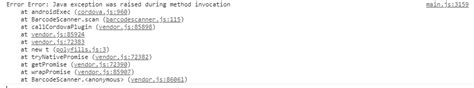 Java Exception Was Raised During Method Invocation Ionic3