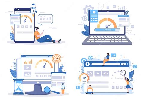 Premium Vector Website Loading Speed Optimization Vector Illustration