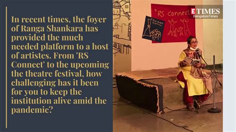 Arundhati Nag On The 2020 Ranga Shankara Theatre Festival