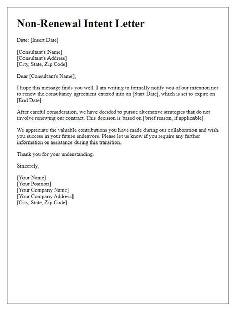Letter Template For Contract Non Renewal Notice Free Samples In Pdf