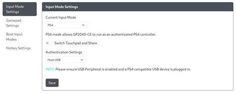 Settings Gp2040 Ce