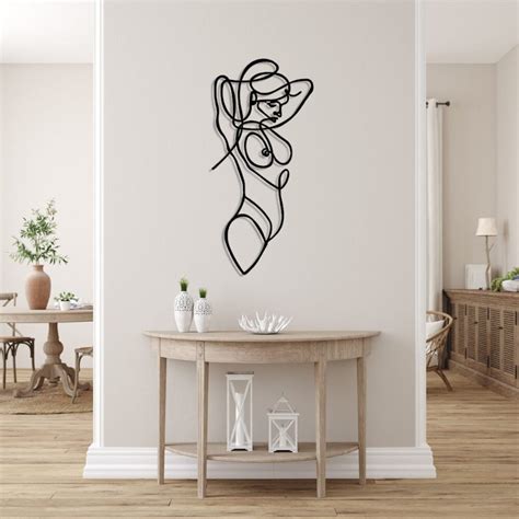 Female Body Minimalist Line Art Home Wall Art Metal Wall Decor