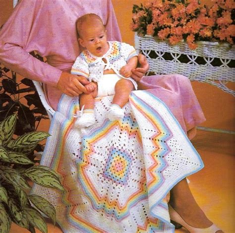 Crochet Pattern Only For Vintage Rainbow Set Blanket Jacket And Boots