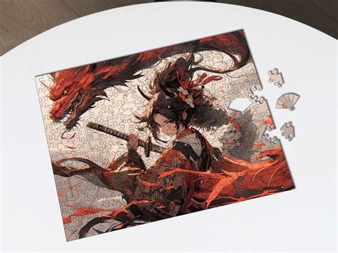 Anime Wooden Jigsaw Puzzle Samurai Art Jigsaw Puzzle Japanese Puzzle
