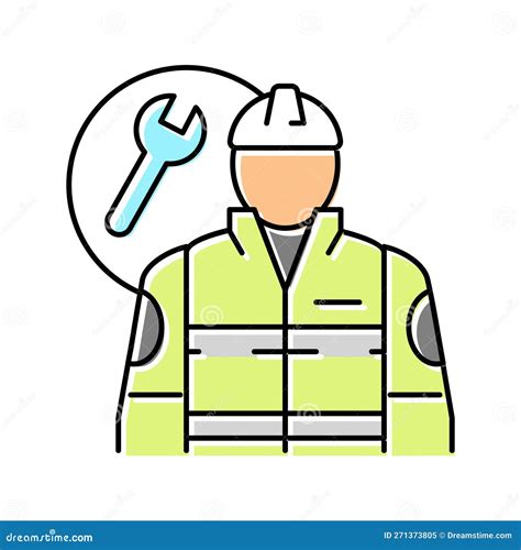Industrial Engineer Color Icon Vector Illustration Stock Vector
