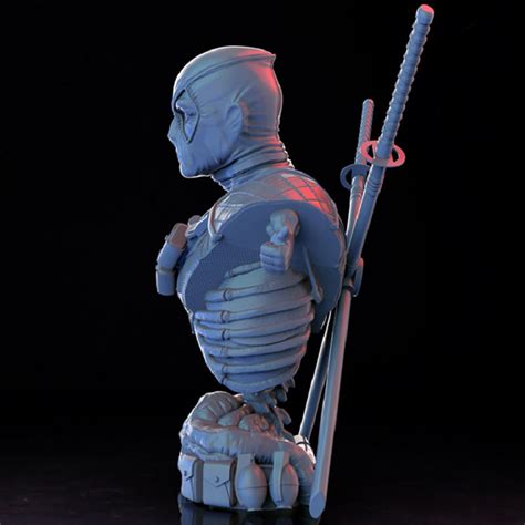 Deadpool Bust 3D Model Ready To Print STL