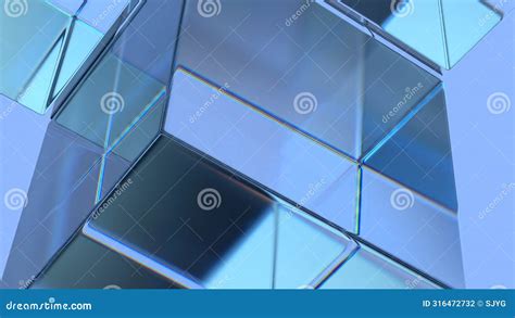 Blue Glass Cube Refraction And Reflection Scientific Design Element