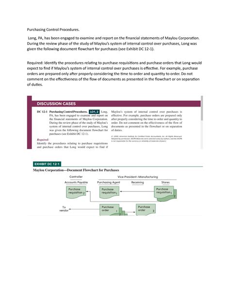 Purchasing Control Procedures Question Purchasing Control Procedures