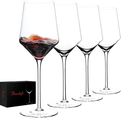 Baclife Hand Blown Red Wine Glasses Set Of 4 15 Oz