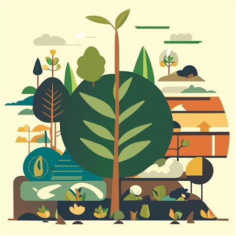 Premium Vector Vector Green Scene Tree Planting