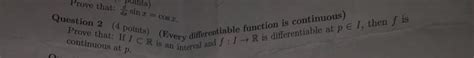Solved Prove That If I⊂r Every Differentiable Function
