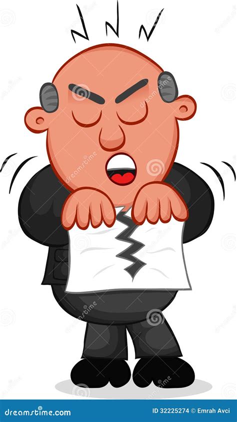 Boss Man Tearing Paper Stock Vector Illustration Of Funny 32225274