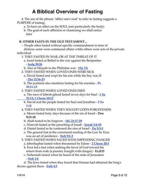 Biblical Overview Of Fasting In The Bible Pdf