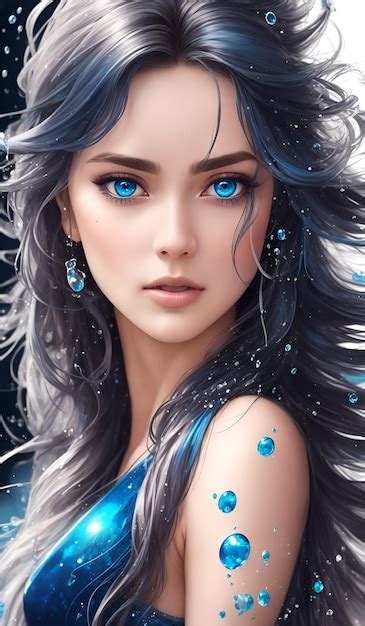 La Fille Aux Yeux Bleus Photo Premium