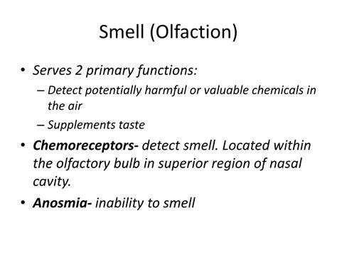 Ppt Sense Of Smell Powerpoint Presentation Free Download Id2365403
